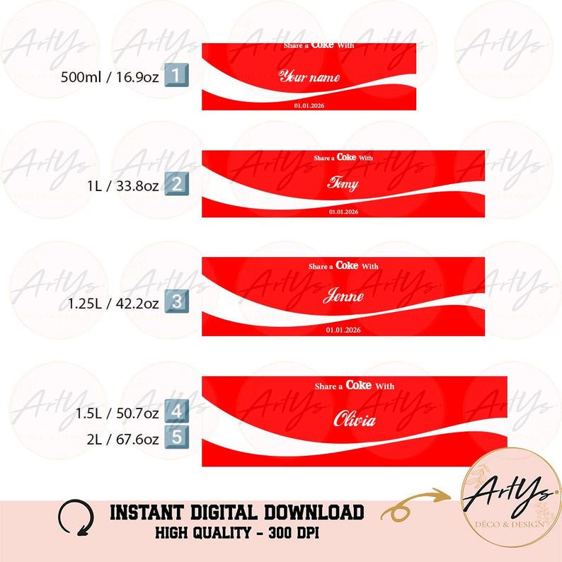 Personalized Cola Label PNG Sticker | Custom Drink, Birthday, Wedding ...