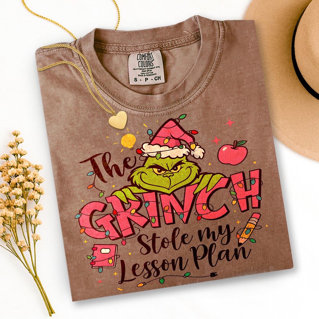 The Grinch Stole My Lesson Plan PNG, Funny Teacher Christmas Design ...