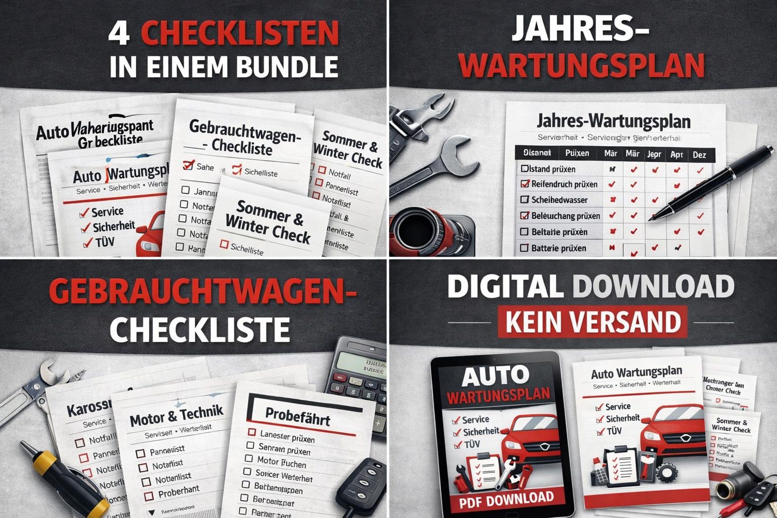 Car Maintenance Plan PDF | Vehicle Checklist Bundle | Car Service ...