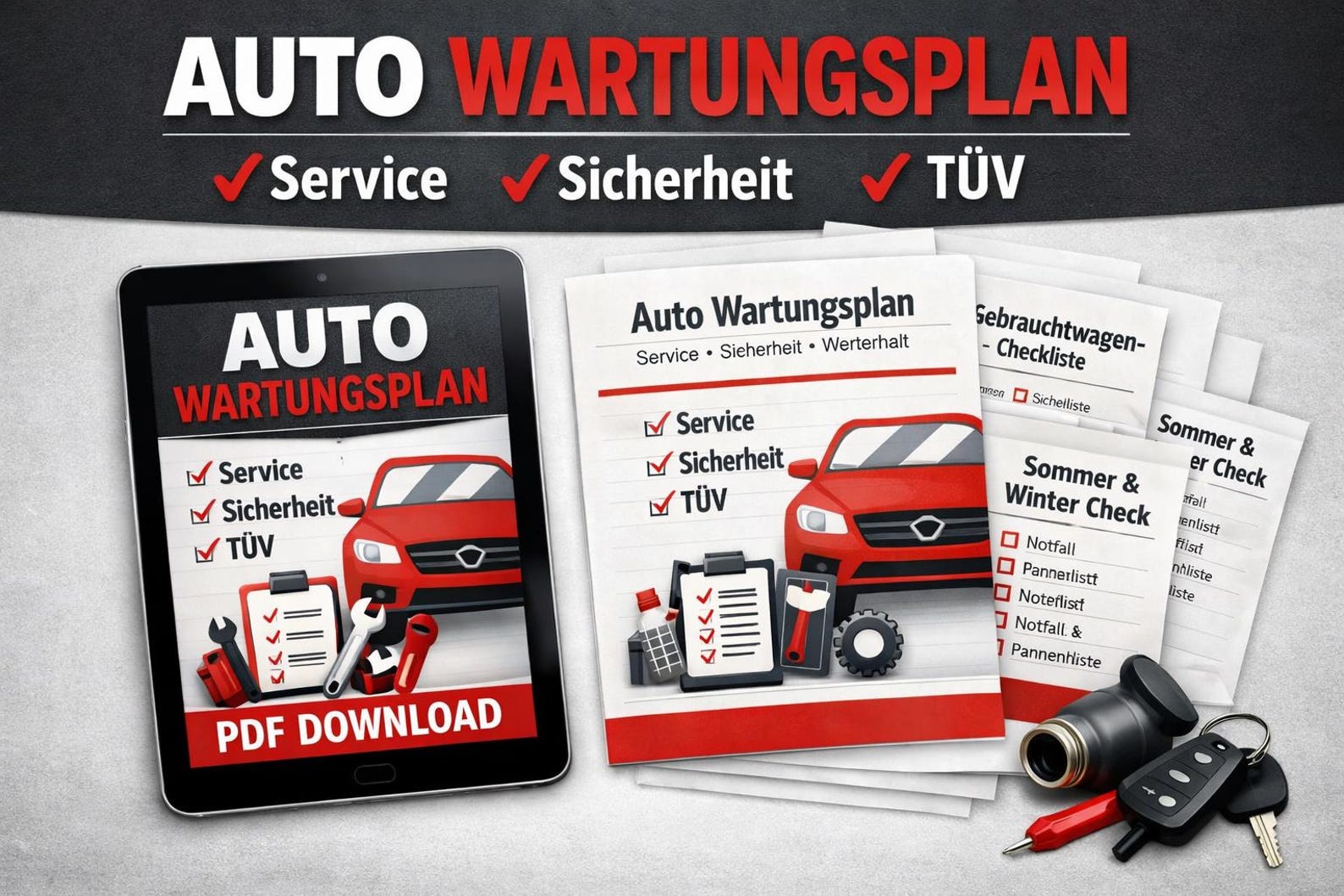 Car Maintenance Plan PDF | Vehicle Checklist Bundle | Car Service ...