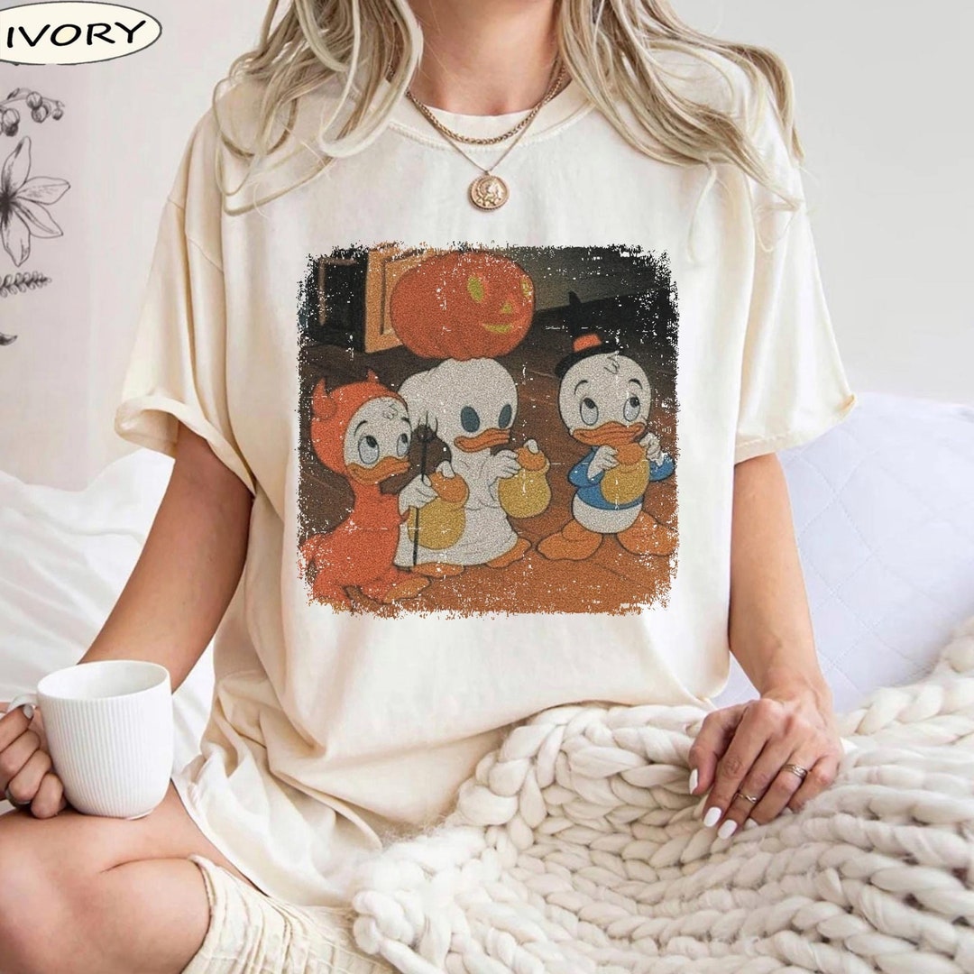 Retro Huey Dewey and Louie Halloween Comfort Colors Shirt, Duck Pumpkin ...