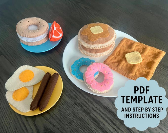 Felt Food Breakfast Set PDF Pattern - Etsy Canada