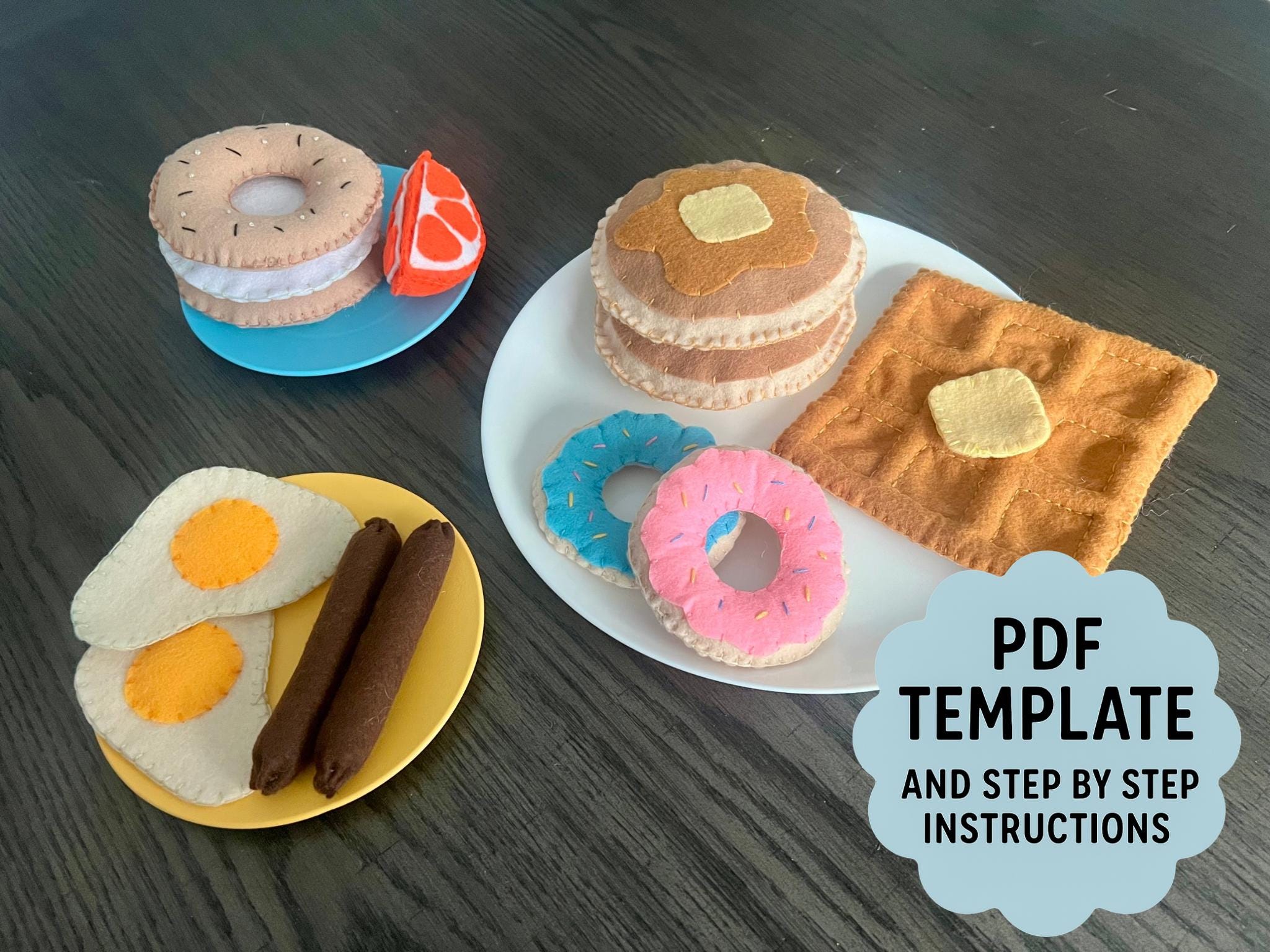 Felt Food Sewing Pattern Bundle: DIY Pretend Play Breakfast (PDF) - Etsy