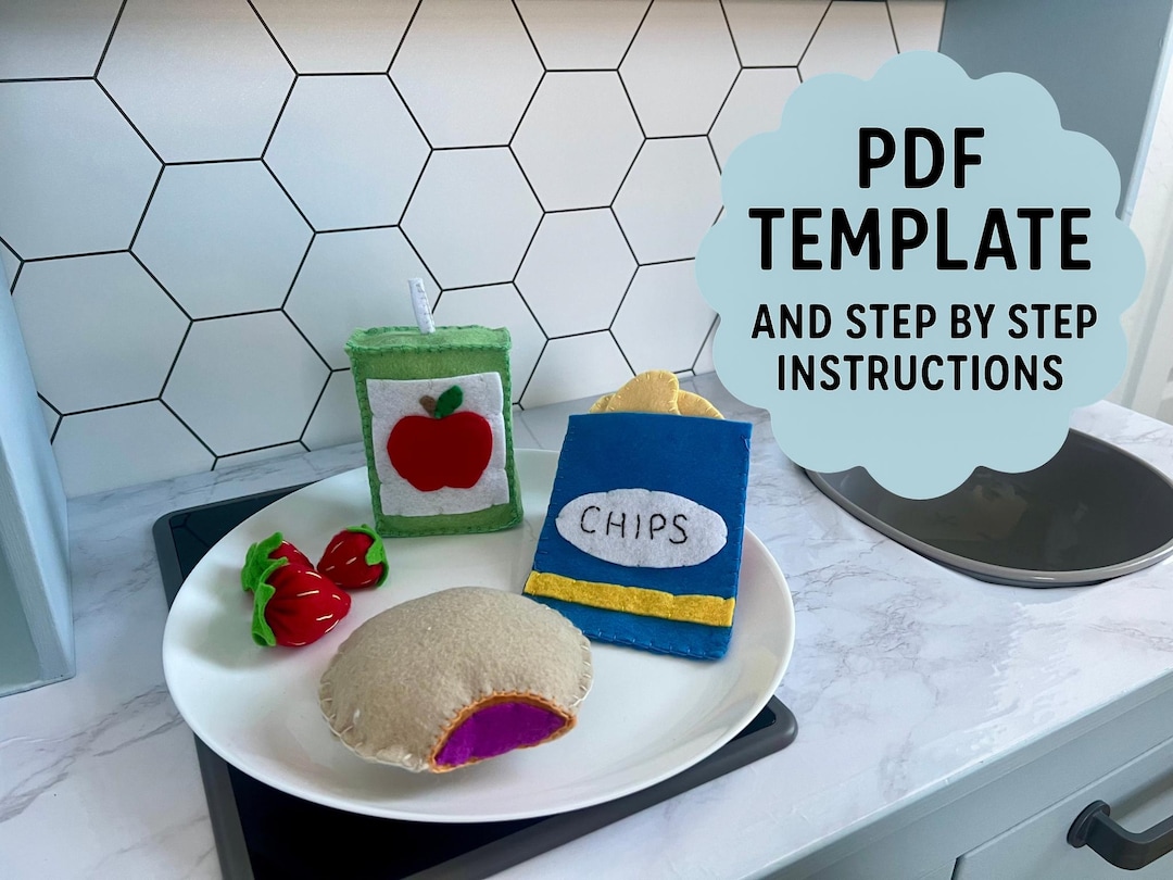Felt Lunch Set Sewing Pattern | PDF Template & Step-by-step ...