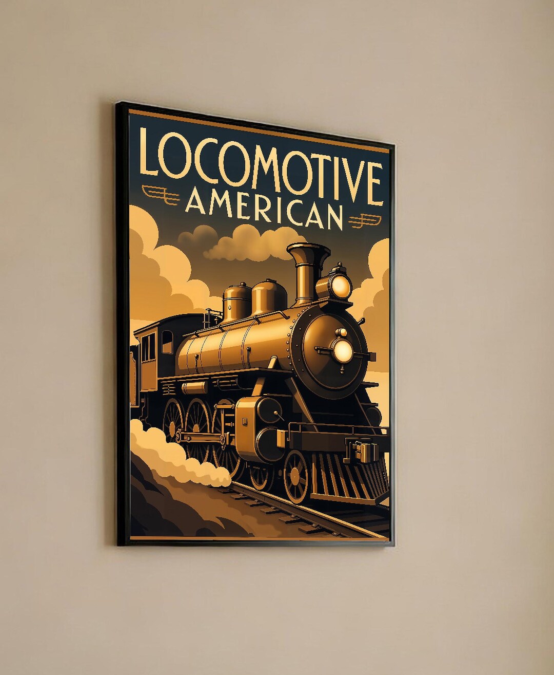 Art Deco Poster: American Locomotive - Instant Download - Etsy