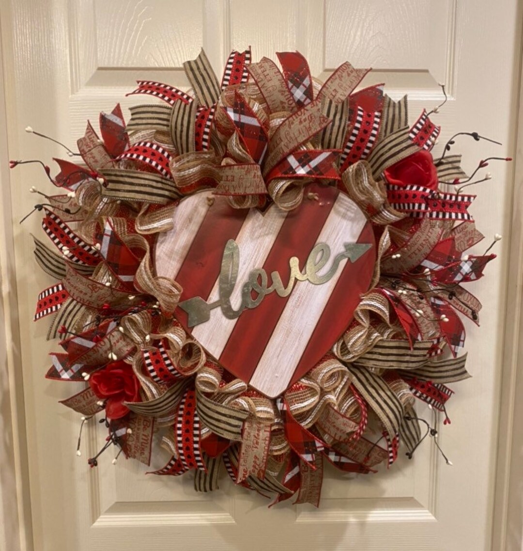 Valentine’s Day Wreath, Love Wreath, Heart Wreath, Valentine Wreath ...