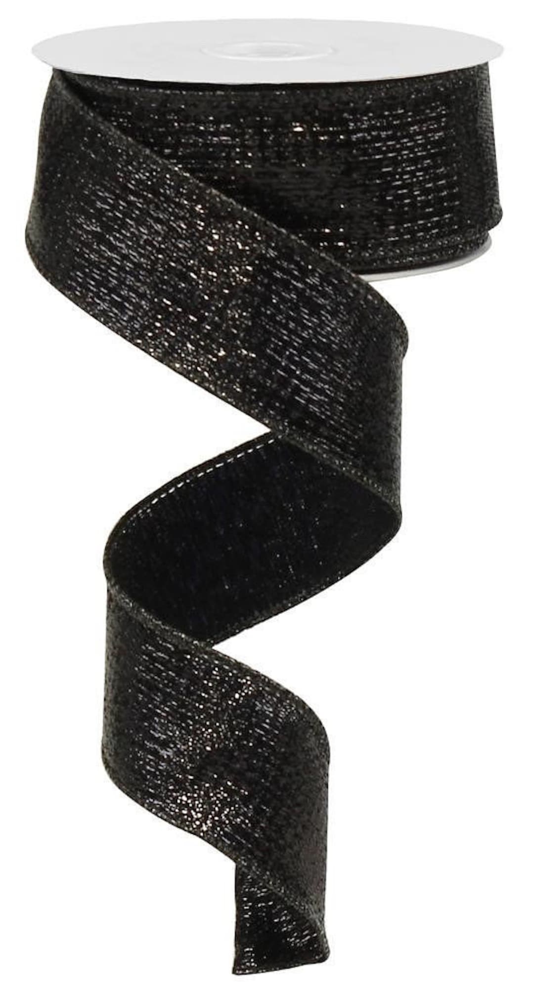 Black Ribbon Metallic Ribbon Black Metallic Ribbon - Etsy