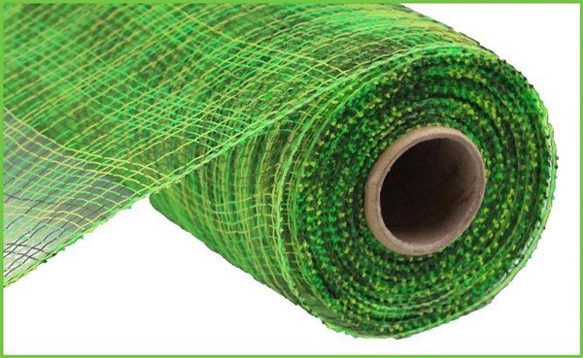 Deco Mesh, Green Mesh, Plaid Mesh, Moss Lime and Apple Green Mesh, 10 ...