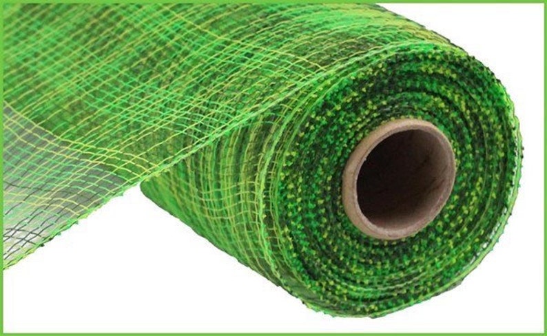 Deco Mesh, Green Mesh, Plaid Mesh, Moss Lime and Apple Green Mesh, 10 ...