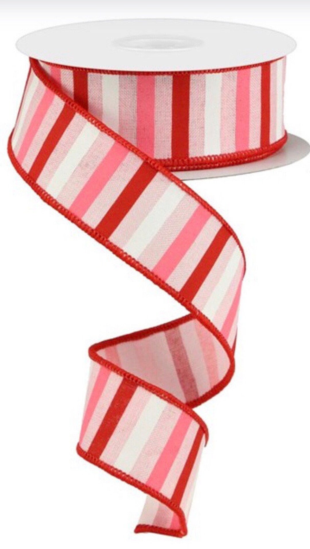 Pink Ribbon, Pink Stripe Ribbon, Pink and White Stripe Ribbon, Burlap ...
