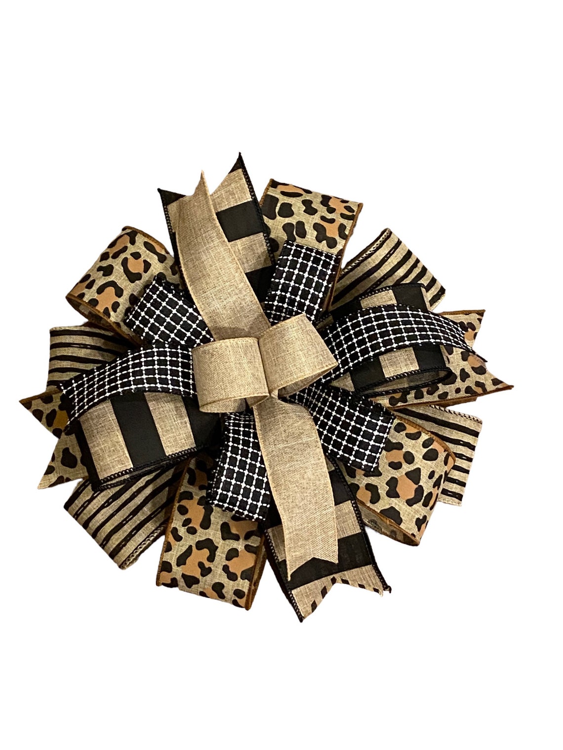 Leopard Bow Animal Print Bow Safari Bow Burlap Bow Brown - Etsy