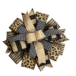 Leopard Bow Animal Print Bow Safari Bow Burlap Bow Brown - Etsy