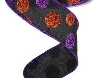 Halloween Ribbon, Stripe Ribbon, Polka Dot Ribbon, Purple Ribbon ...