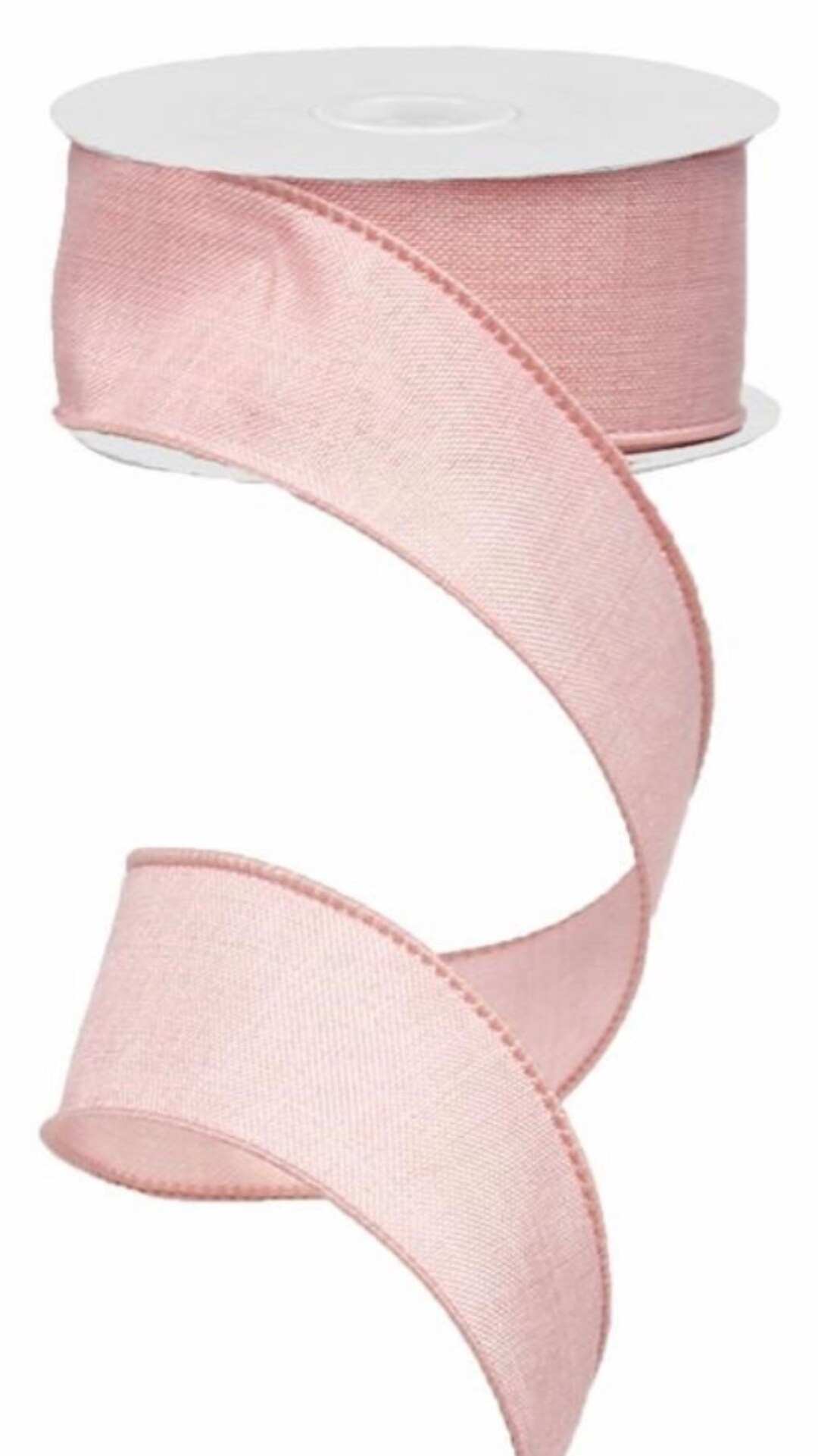 Pink Ribbon, Rose Pink Royal Burlap Ribbon, Wired Ribbon, 1 1/2" Wired ...