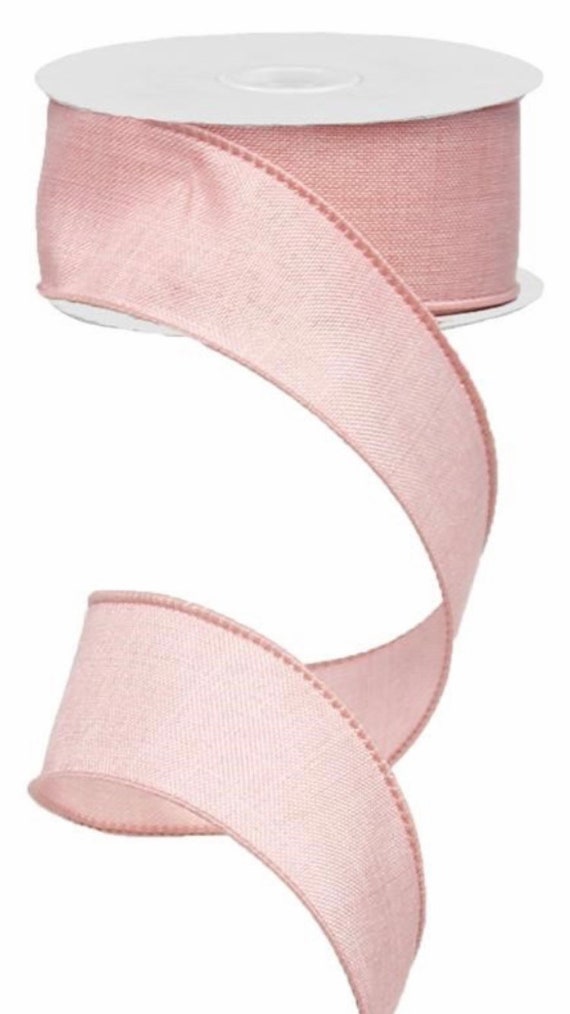 Pink Ribbon Rose Pink Royal Burlap Ribbon Wired Ribbon 1 - Etsy