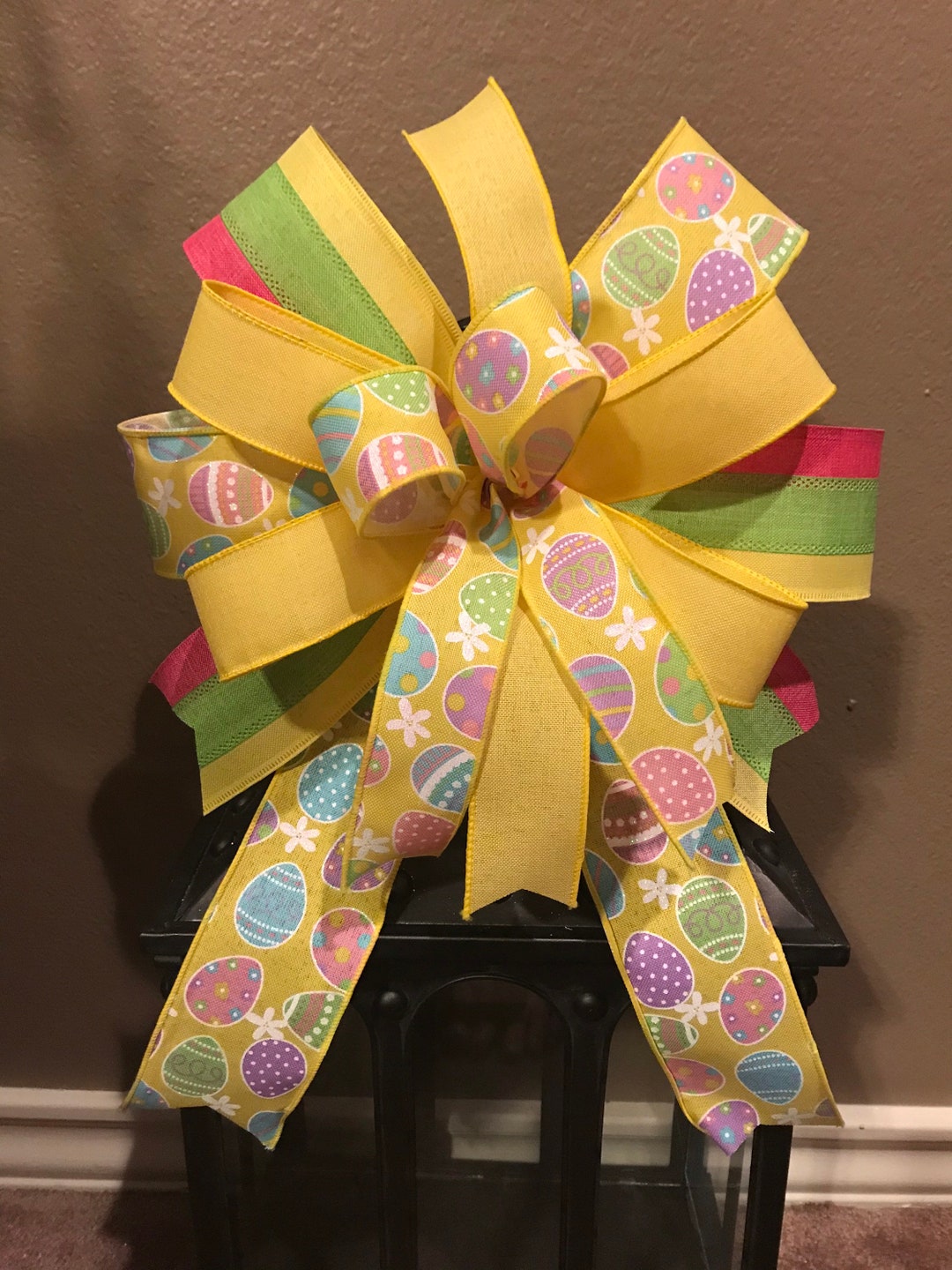 Easter Bow, Easter Egg Bow, Easter Egg Wreath Bow, Easter Lantern Bow ...
