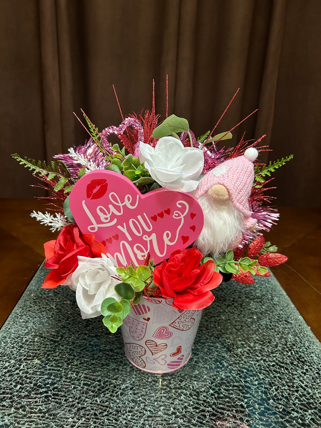 Valentine’s Day Centerpiece, Heart Centerpiece, Gnome Centerpiece ...