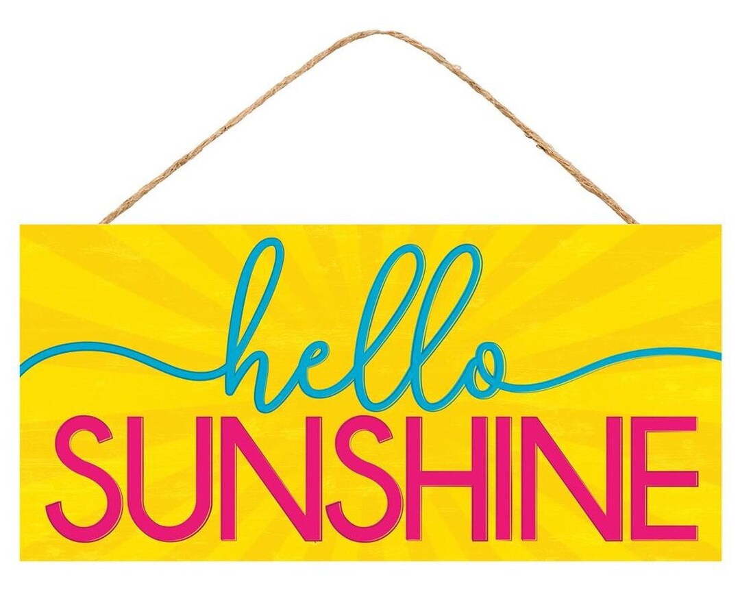 Summer Sign, Hello Sunshine Sign, Bright Summer Sign, Summer Wreath ...