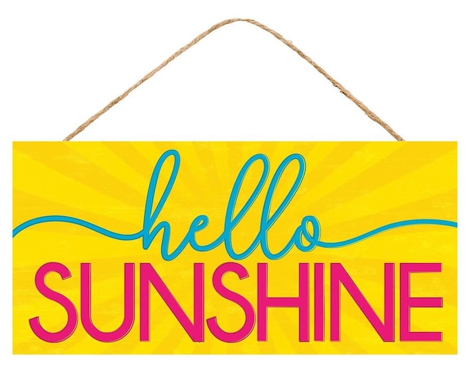 Summer Sign Hello Sunshine Sign Bright Summer Sign Summer | Etsy