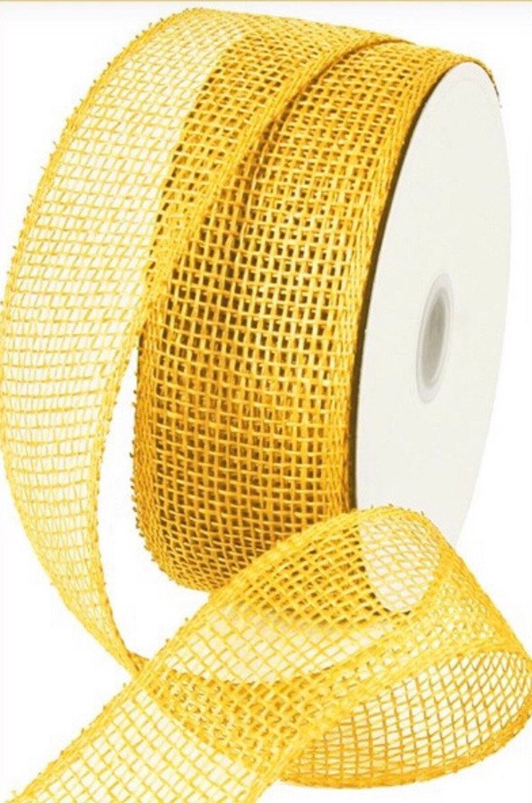 Yellow Ribbon, Jute Mesh Ribbon, Yellow Jute Mesh Ribbon, Wired Ribbon ...
