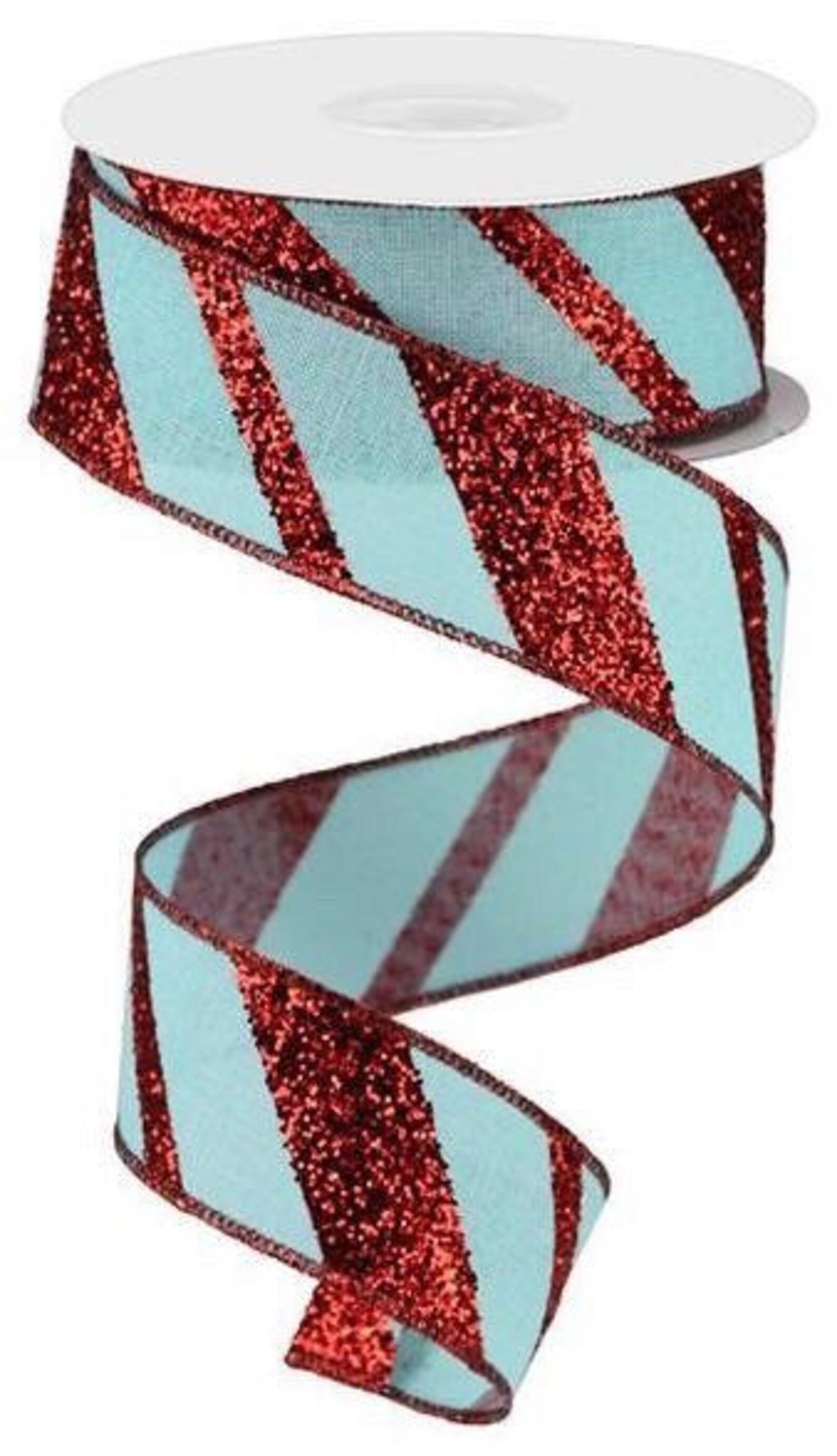 Christmas Ribbon Red Stripe Ribbon Blue Stripe Ribbon - Etsy