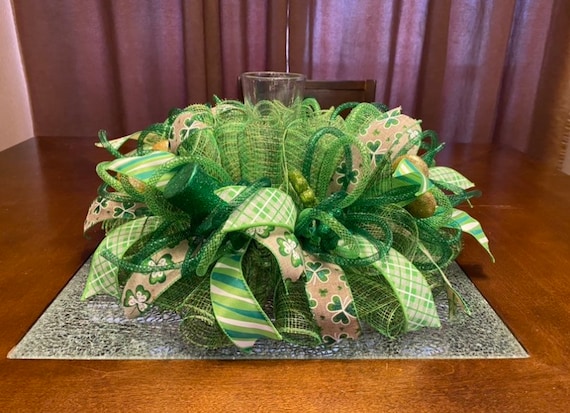 St Patricks Day Centerpiece Shamrock Centerpiece Green - Etsy