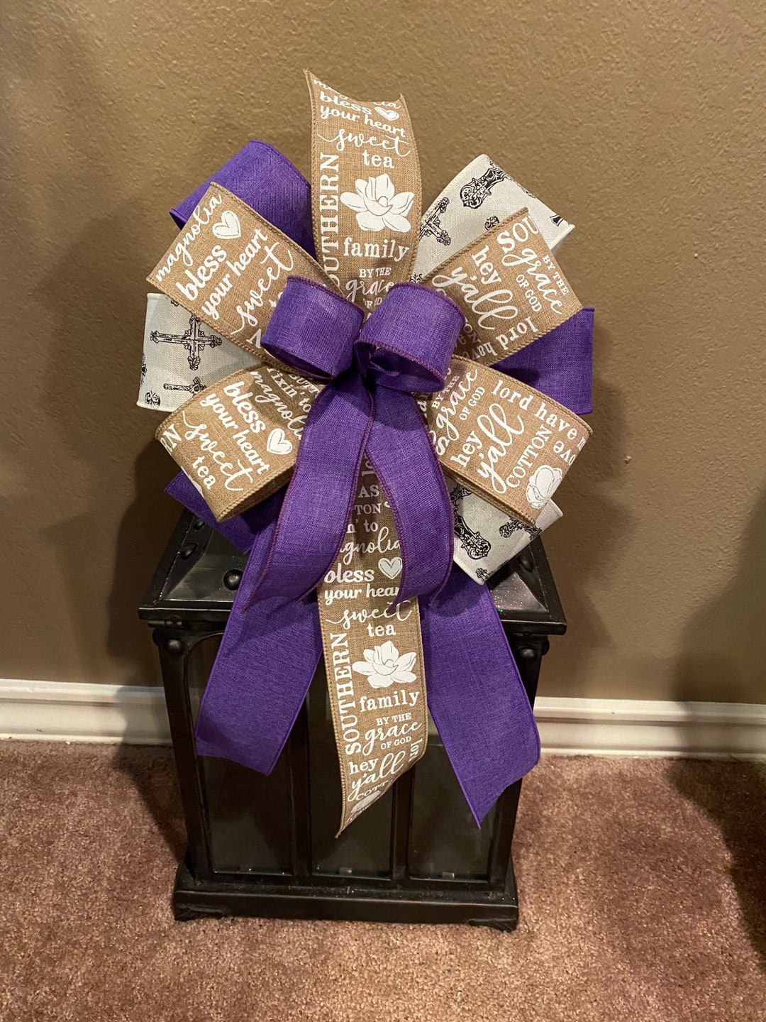 Religious Bow, Southern Bow, Cross Bow, Purple Bow, Wreath Bow, Lantern ...