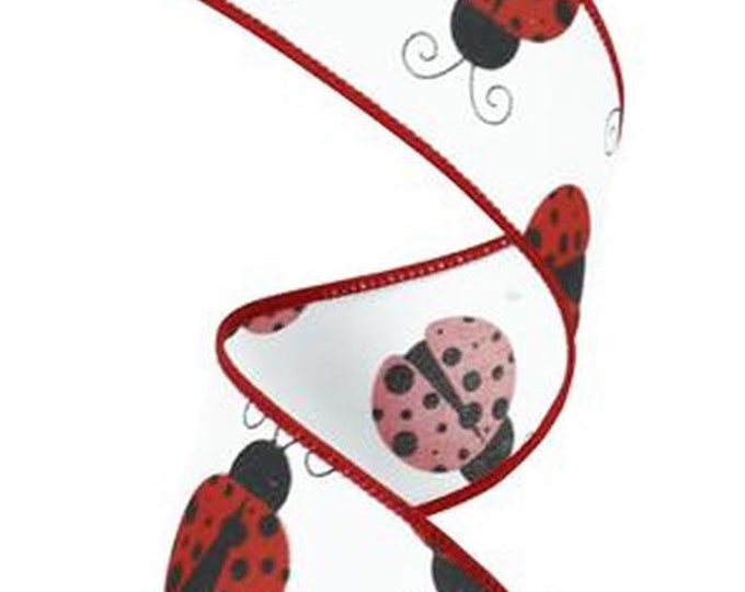 Ladybug Ribbon, Spring Ribbon, Summer Ribbon, White Ribbon, Red Ribbon ...