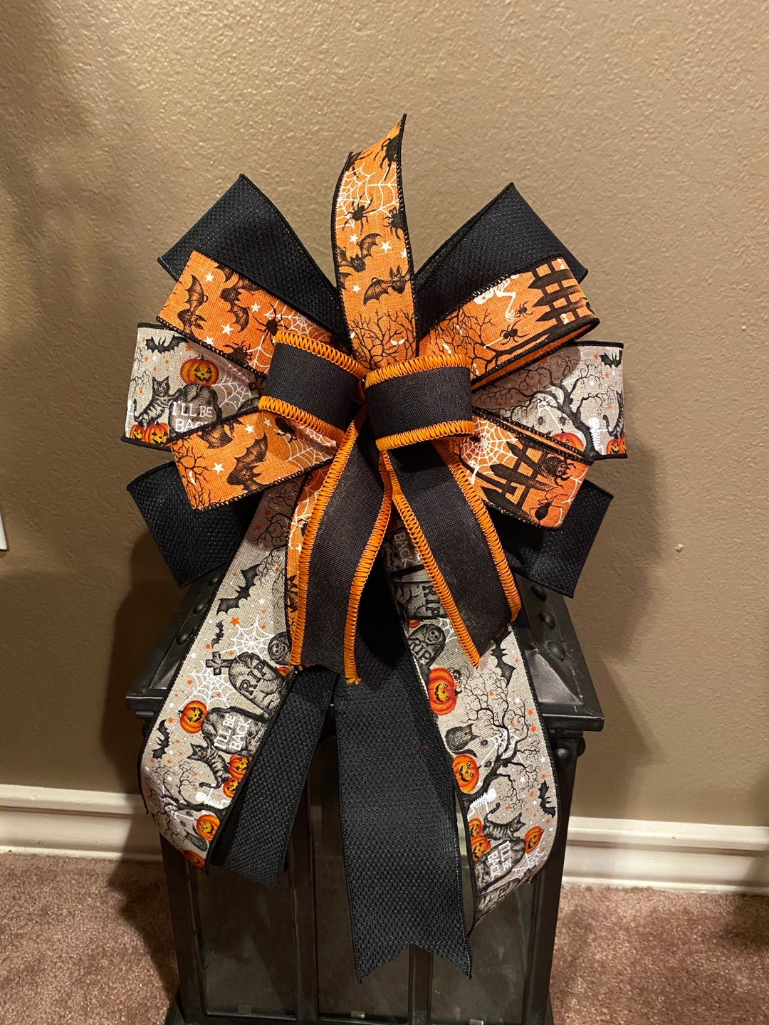 Halloween Bow, Graveyard Bow, Orange Bow, Black Bow, Spider Bow ...