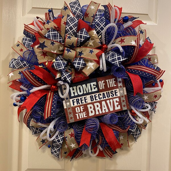 Patriotic Wreath - Etsy