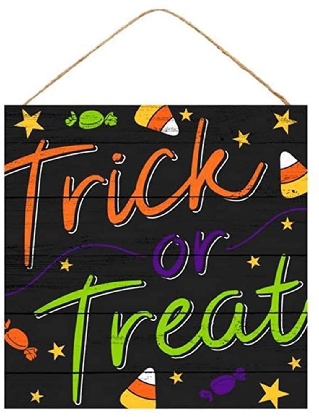 Halloween Sign, Trick or Treat Sign, Candy Corn Sign, Halloween Wreath ...