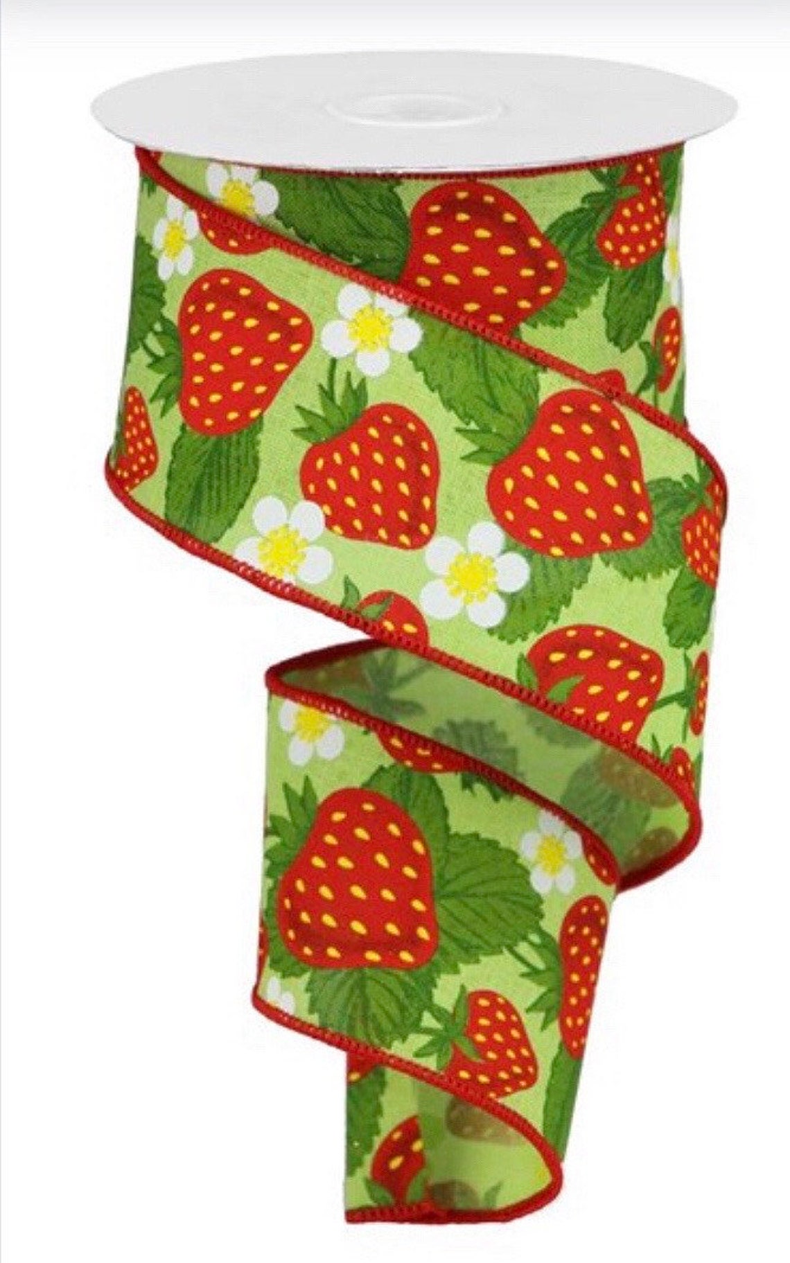 Strawberry Ribbon Fruit Ribbon Spring Ribbon Summer Ribbon Burlap