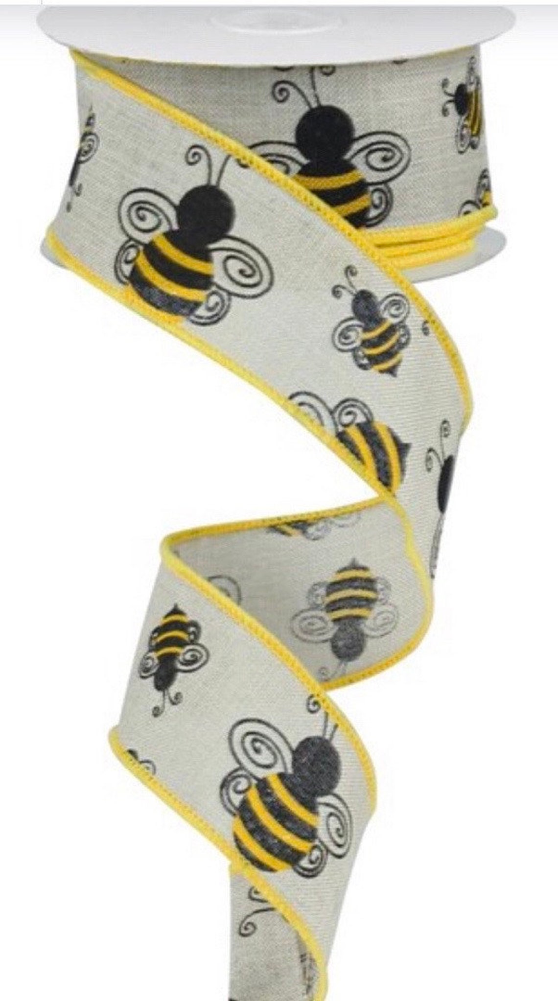 Bee Ribbon Bumble Bee Ribbon Burlap Ribbon Wired Ribbon 1 - Etsy