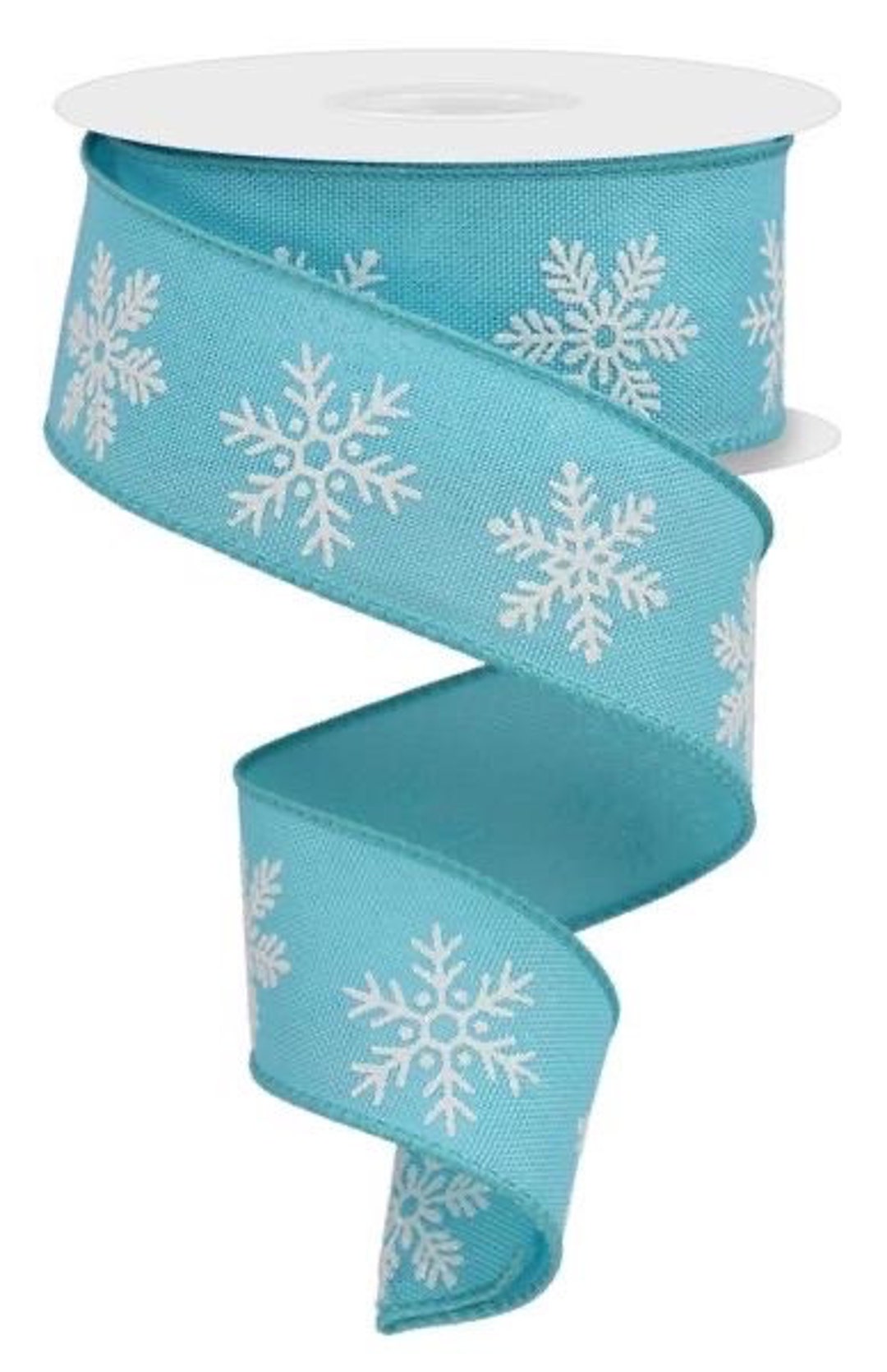 Christmas Ribbon, Snowflake Ribbon, Glitter Snowflake Ribbon, Blue ...