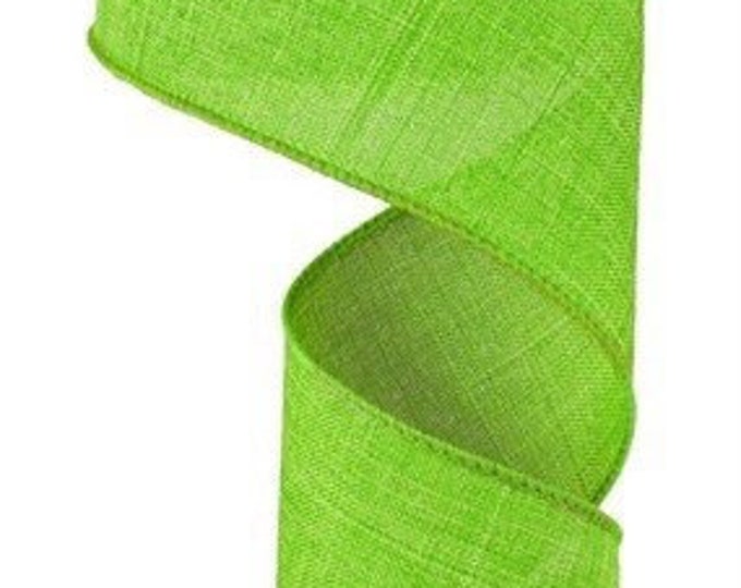 Green Ribbon Lime Green Ribbon Fresh Green Ribbon Burlap | Etsy