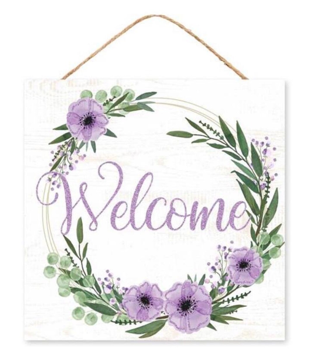 Spring Sign, Welcome Sign, Purple Floral Sign, Summer Sign, Purple ...