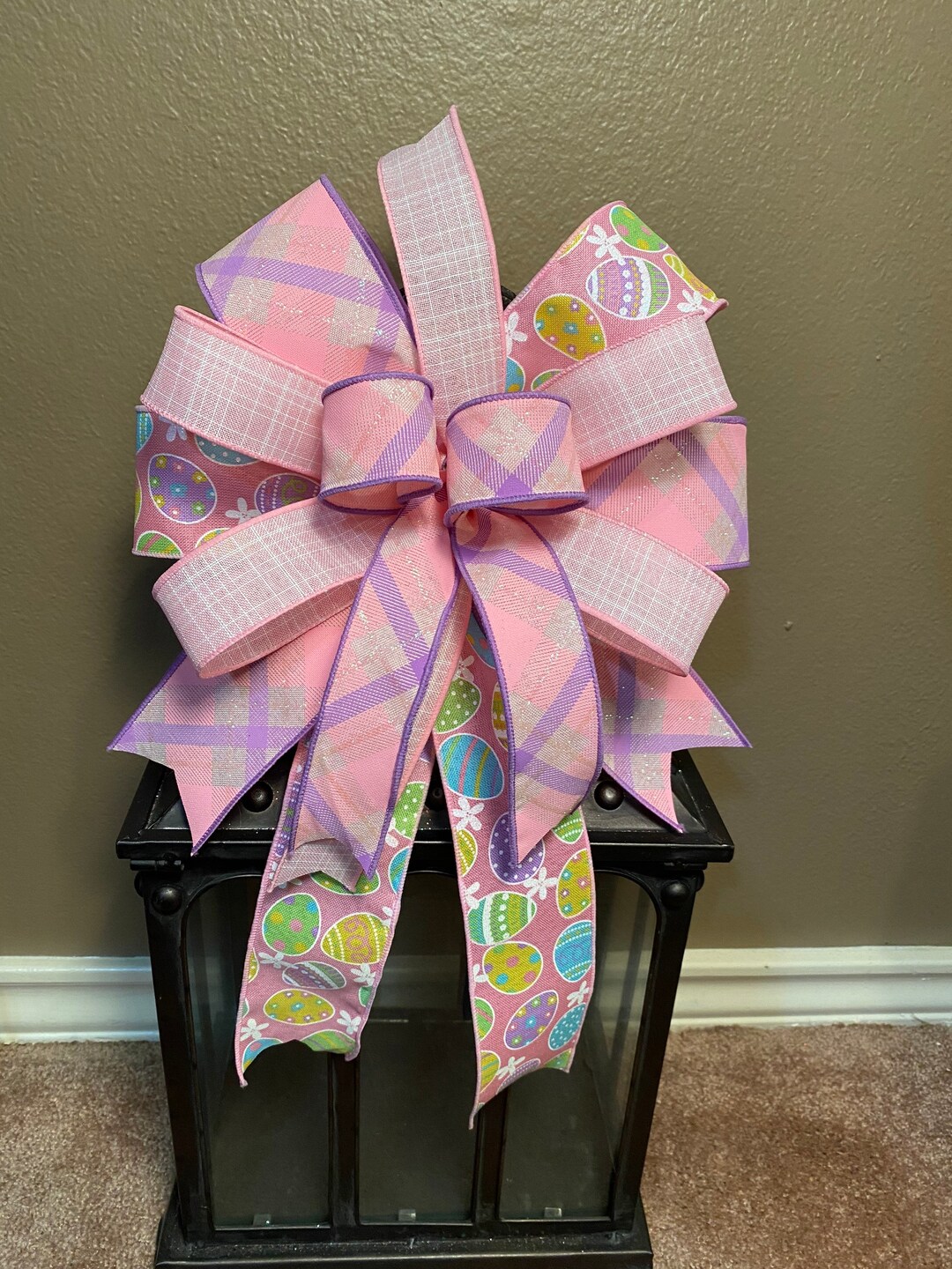 Easter Bow, Easter Egg Bow, Easter Egg Wreath Bow, Easter Lantern Bow ...