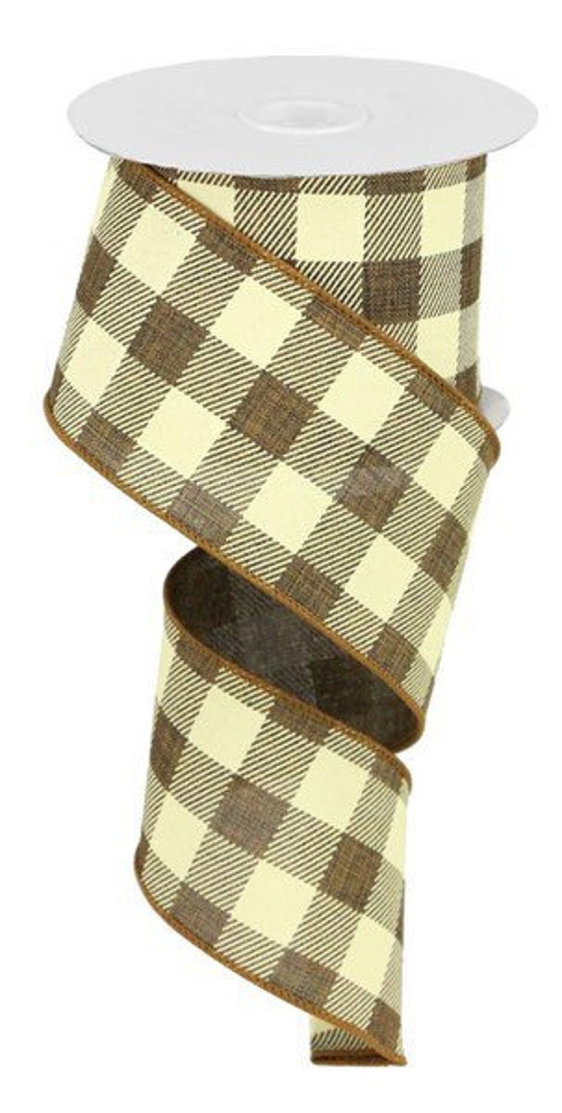 Brown Plaid Ribbon Brown Buffalo Check Ribbon Brown Ribbon - Etsy