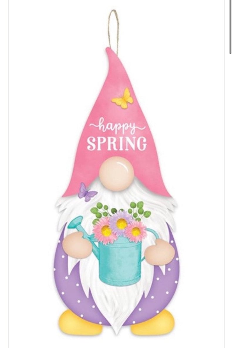 Spring Sign, Gnome Sign, Happy Spring Sign, Floral Sign, Gnome Spring ...