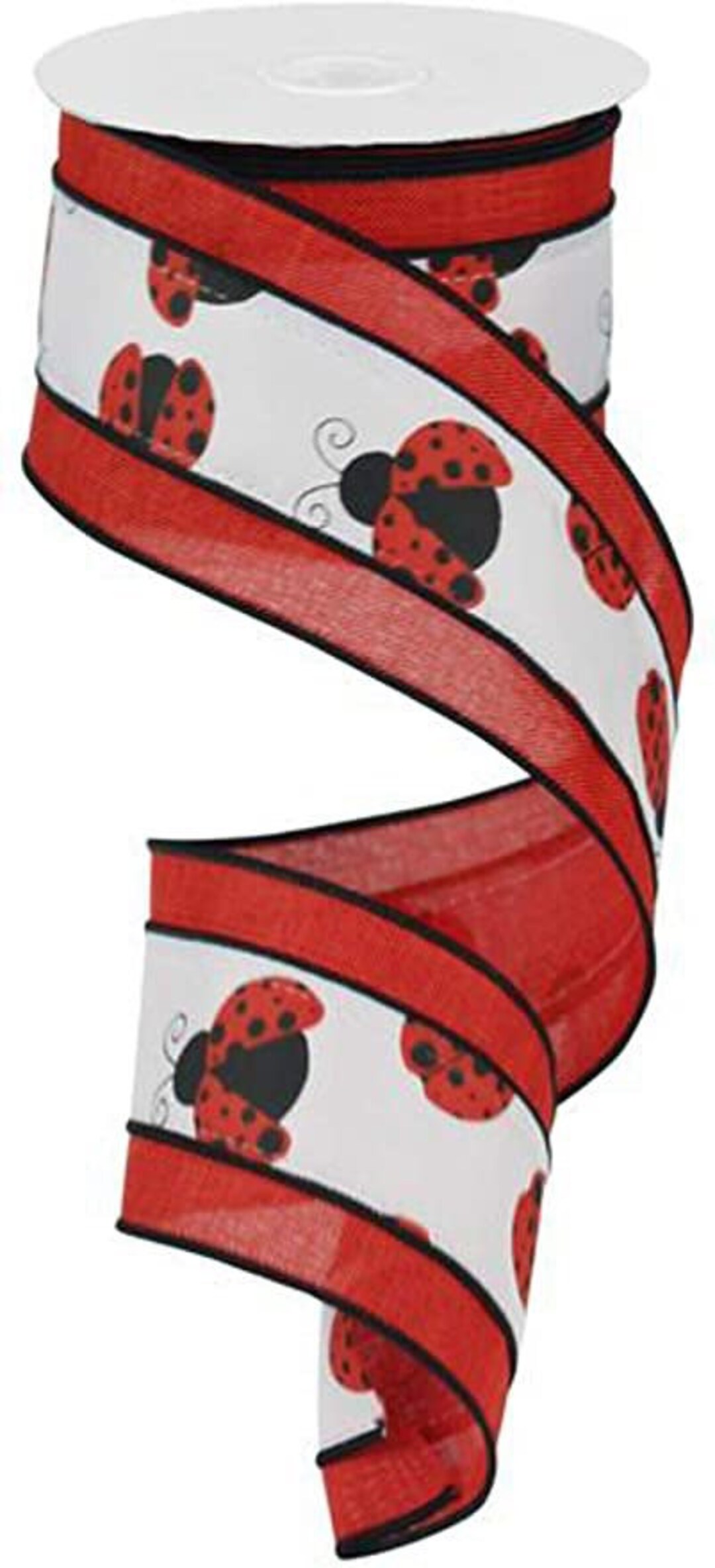 Ladybug Ribbon, Red Ribbon, Spring Ribbon, Summer Ribbon, Burlap Ribbon ...