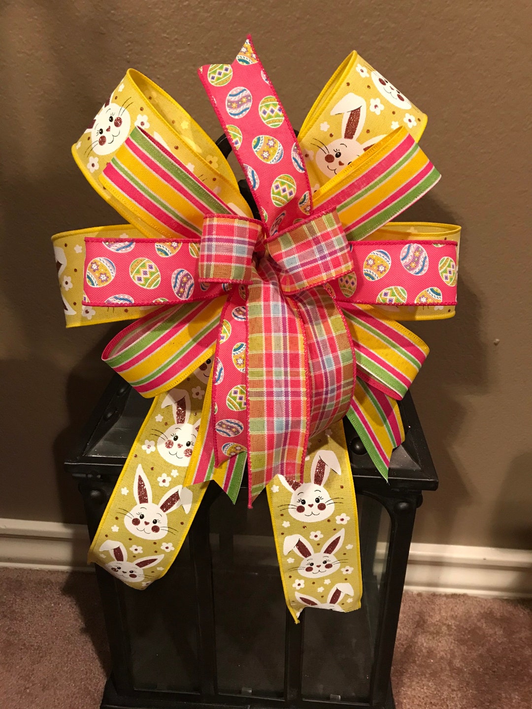 Easter Bow, Easter Egg Bow, Easter Bunny Wreath Bow, Easter Lantern Bow ...