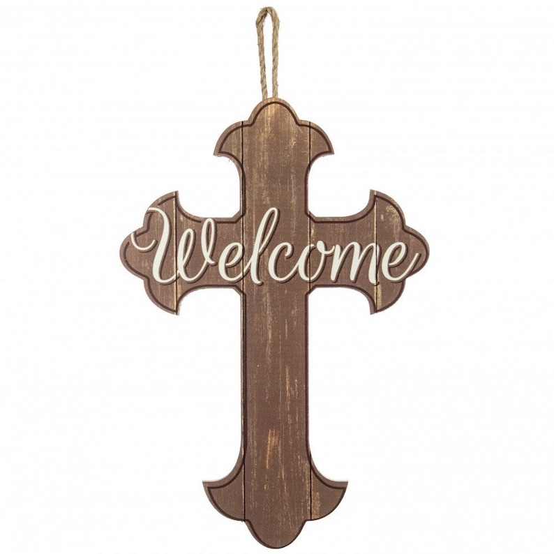 Welcome Sign Cross Sign Religious Sign | Etsy