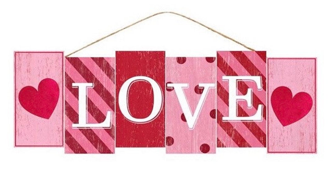 Valentine’s Day Sign, Valentine Sign, Love Sign, Heart Sign , Block ...