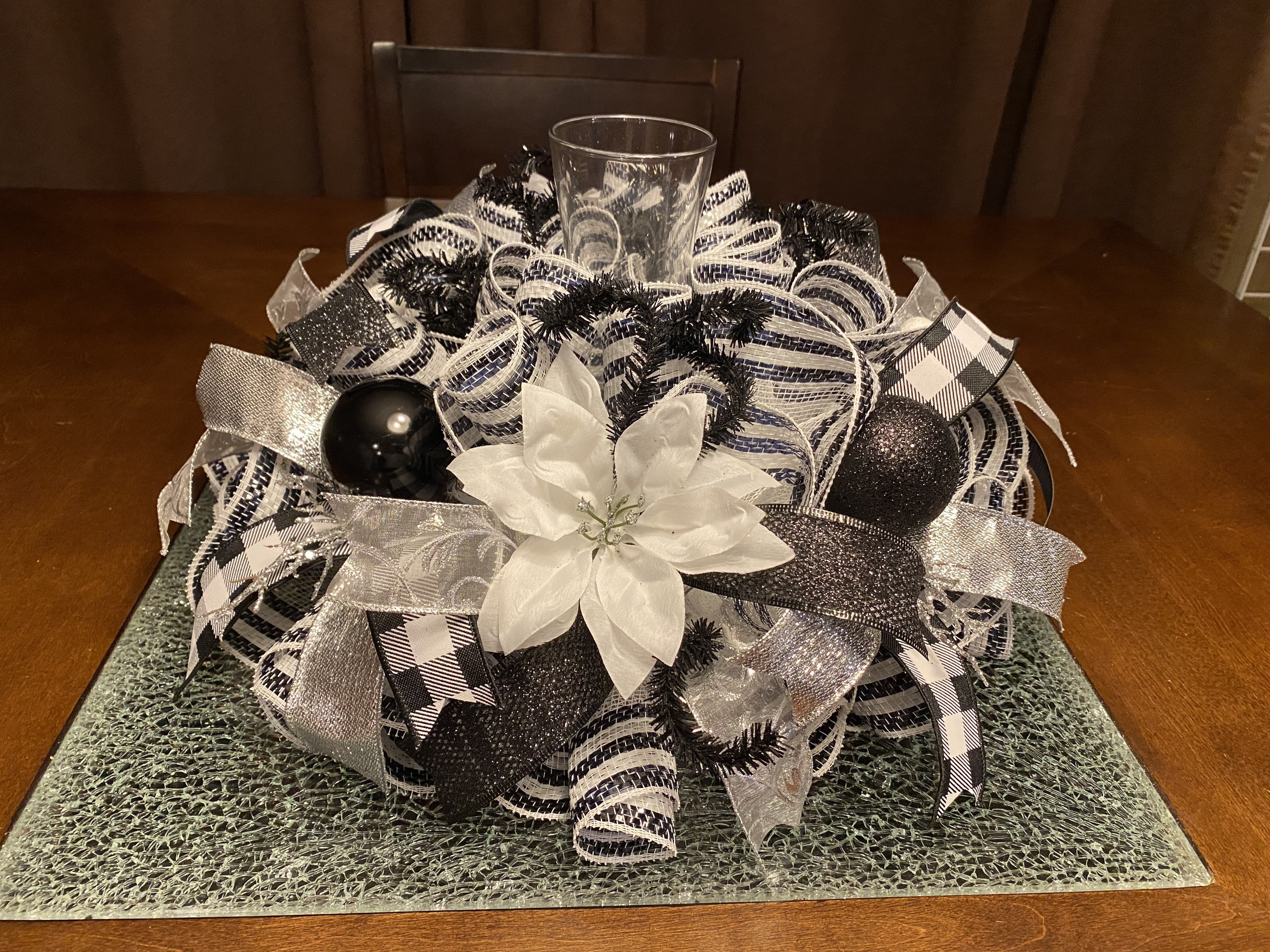 Christmas Centerpiece, Holiday Centerpiece, Buffalo Check Centerpiece ...