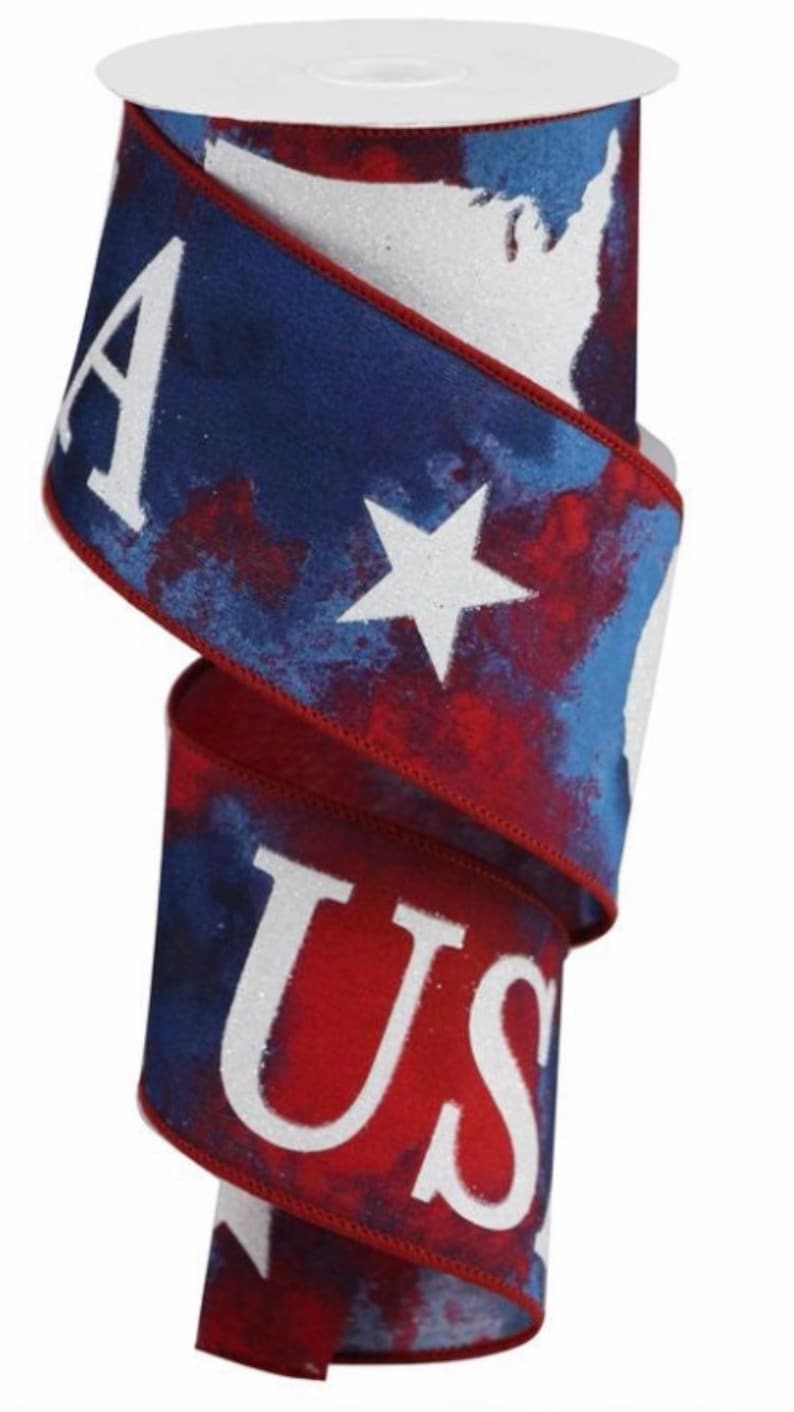 Patriotic Ribbon USA Ribbon Red White and Blue Ribbon - Etsy
