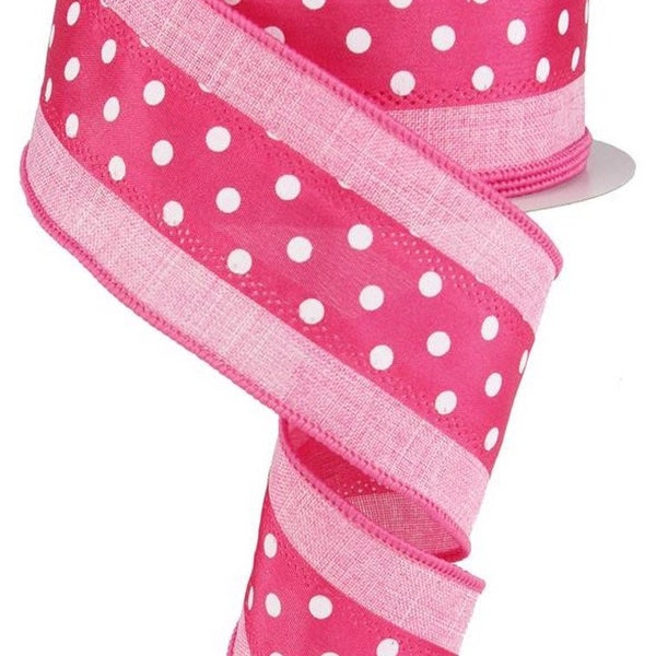 White Ribbon Pink Dots - Etsy