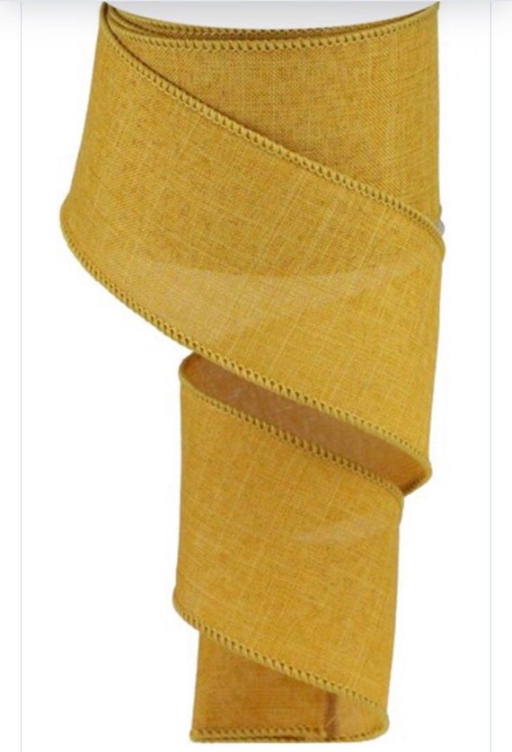 Yellow Ribbon Burlap Ribbon Dark Yellow Ribbon Mustard - Etsy