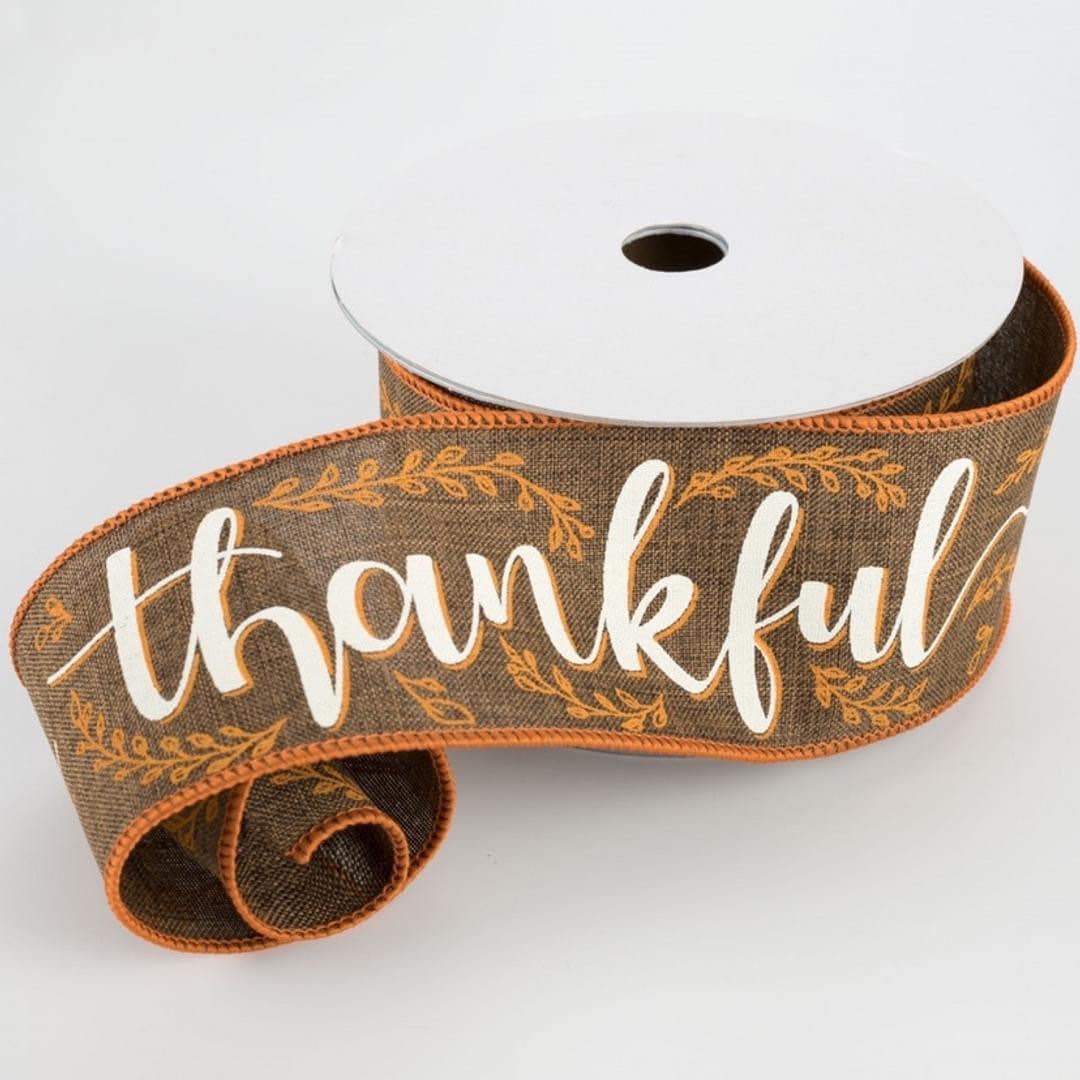 Fall Ribbon, Thankful Ribbon, Brown Ribbon, Orange Ribbon, Burlap ...