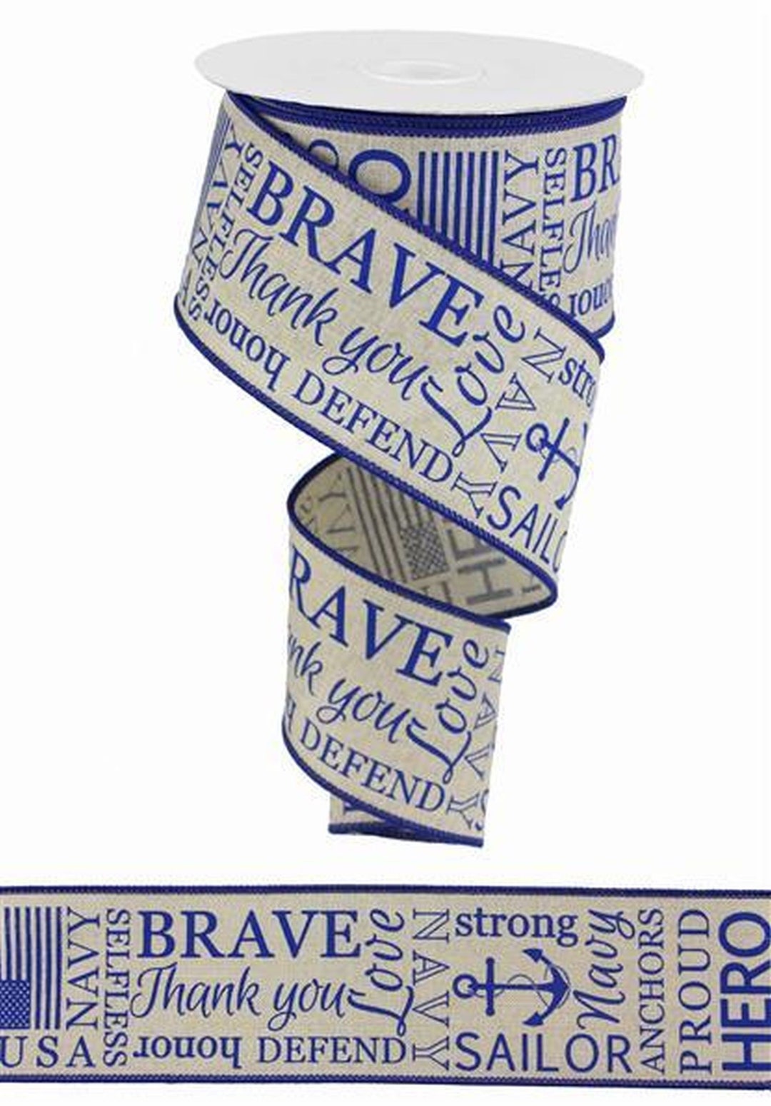 Navy Ribbon, Blue Navy Ribbon, Military Ribbon, Burlap Ribbon ...