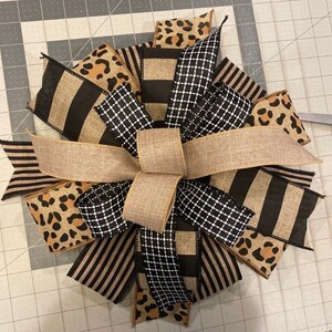 Leopard Bow Animal Print Bow Safari Bow Burlap Bow Brown | Etsy